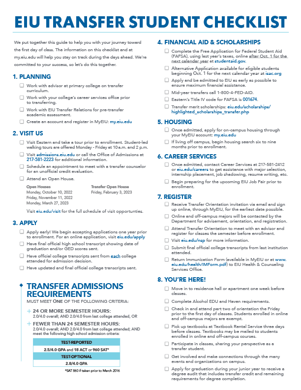 Eastern Illinois University :: Office of Admissions :: Publications