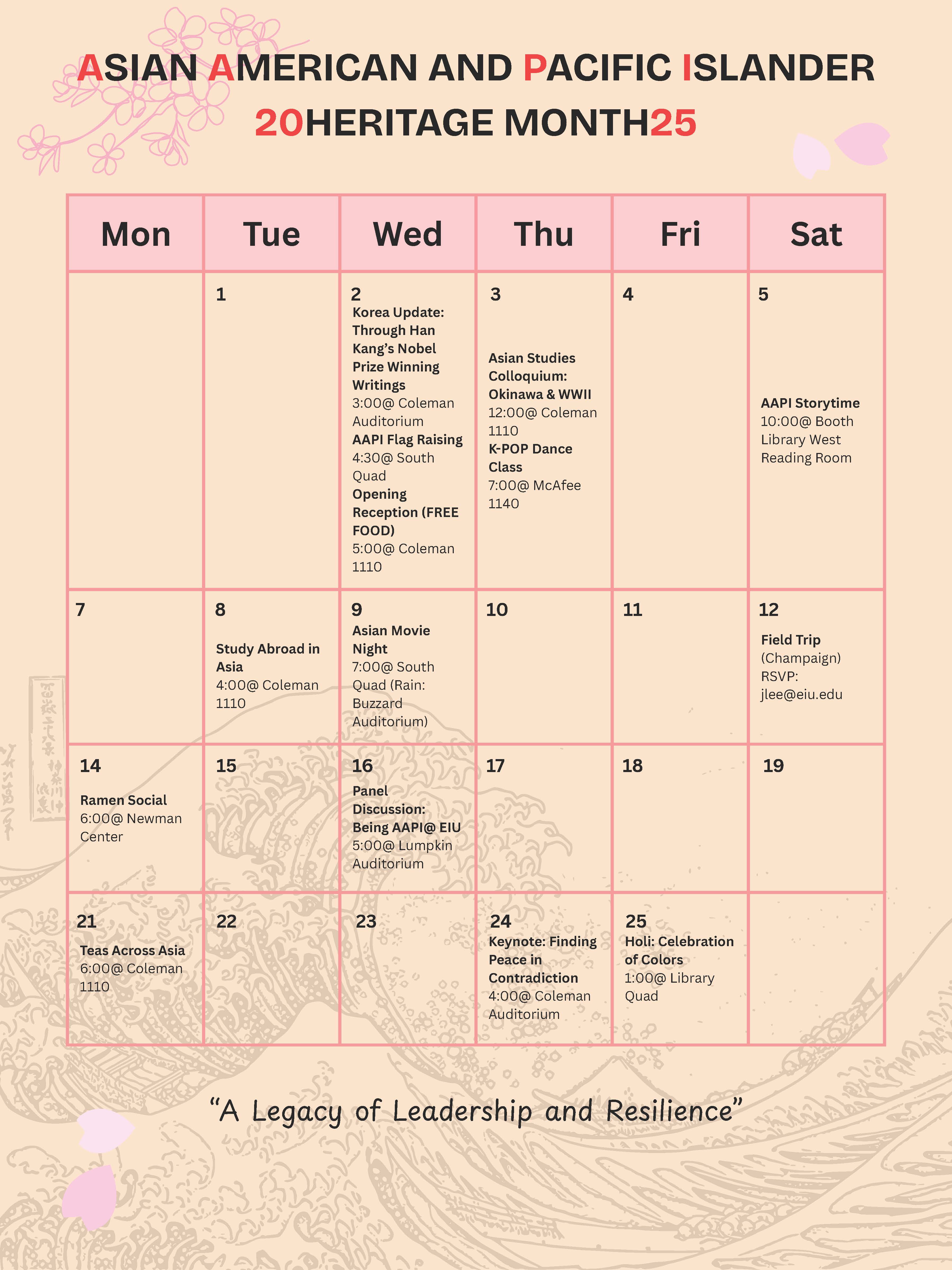 Asian American and Pacific Islande (AAPI) Heritage Month Opening Reception - Calendar | Eastern ...