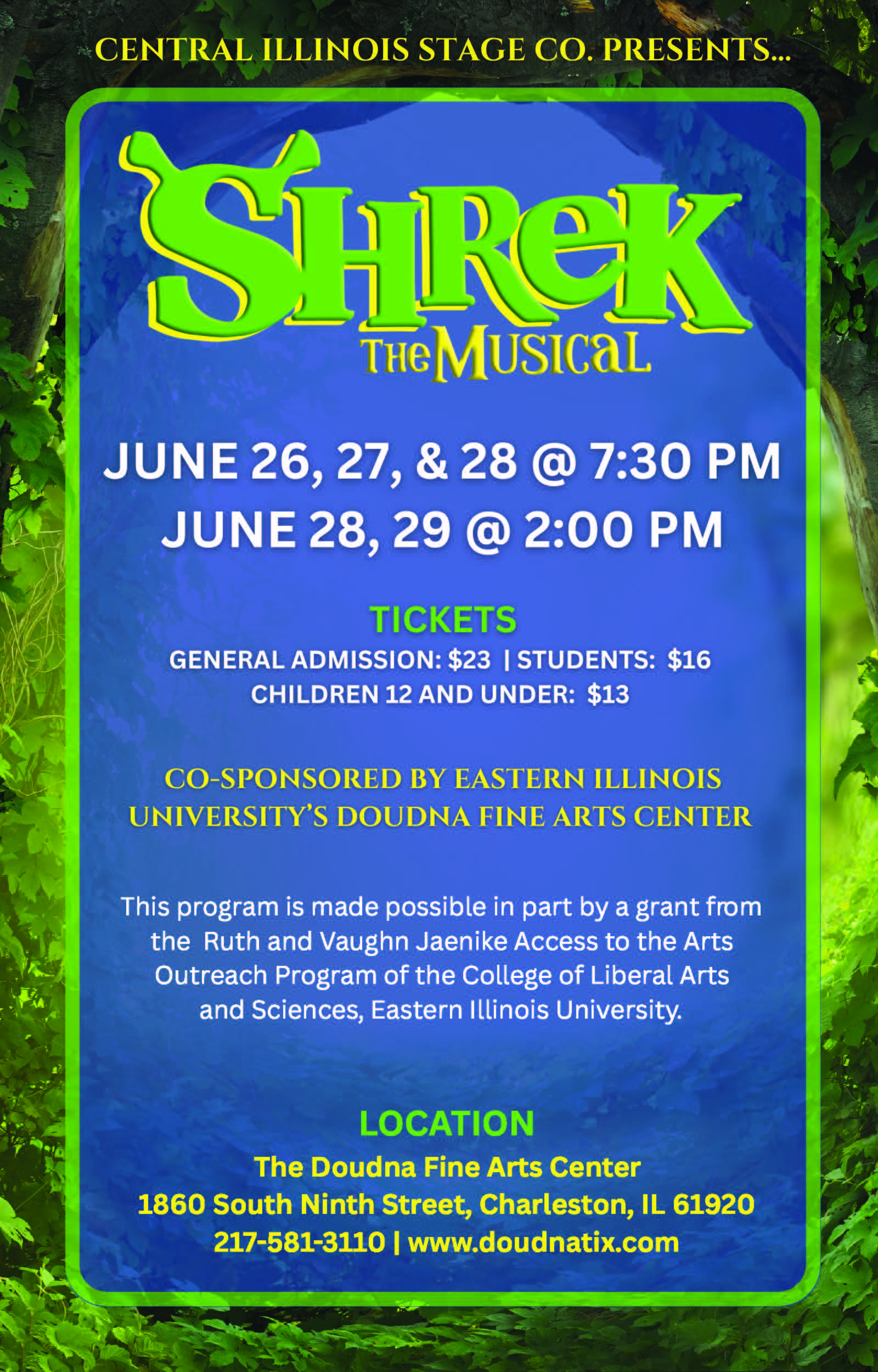 CISCO Presents: Shrek The Musical - Calendar | Eastern Illinois University